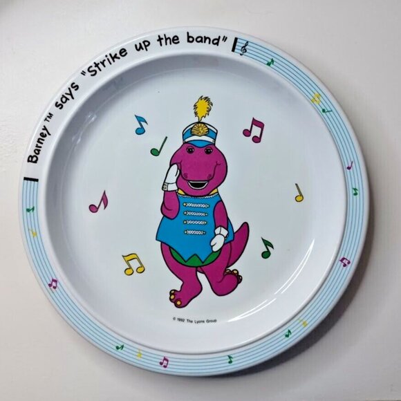 Dining | Vintage Barney Plate 1992 Barney Says Strike Up The Band 85 In ...